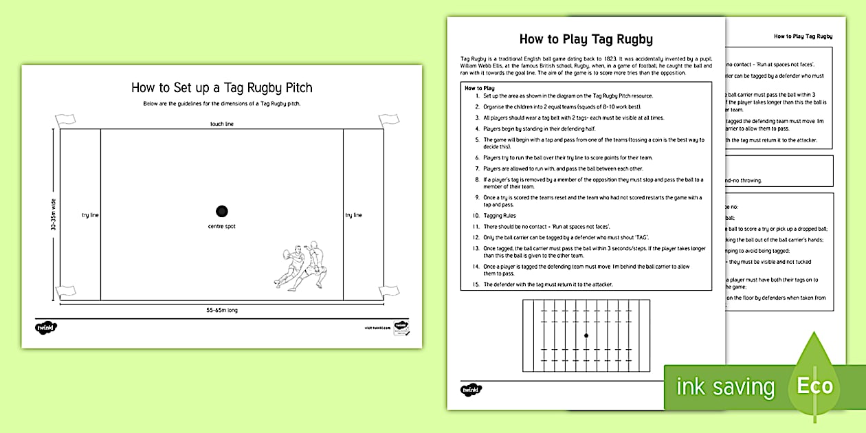 Tag Rugby Resource Pack - PE Curriculum Aims KS2 - Twinkl