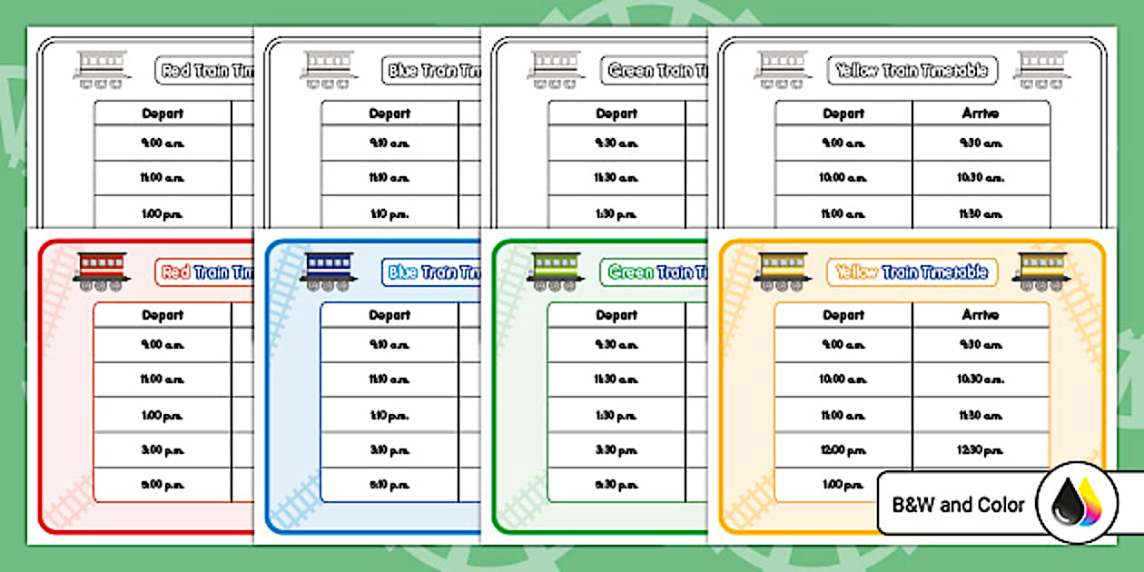 Train Station Dramatic Play Timetable Sign (teacher made)
