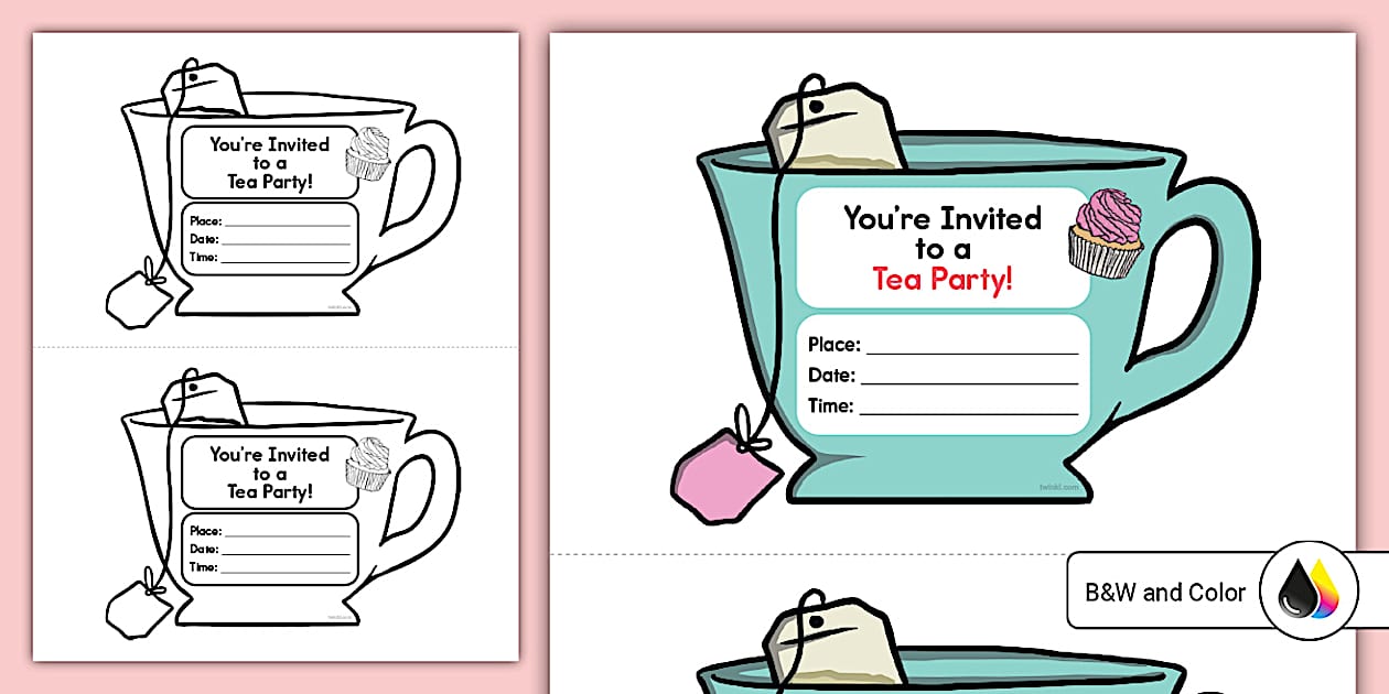 Tea Party Dramatic Play Invitations (teacher made) - Twinkl