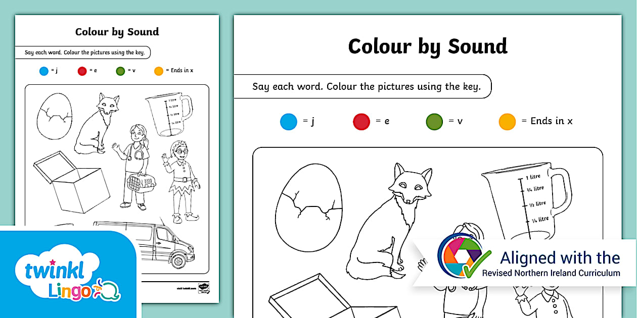 Linguistic Phonics Colour by Sound JEVX Activity Sheet