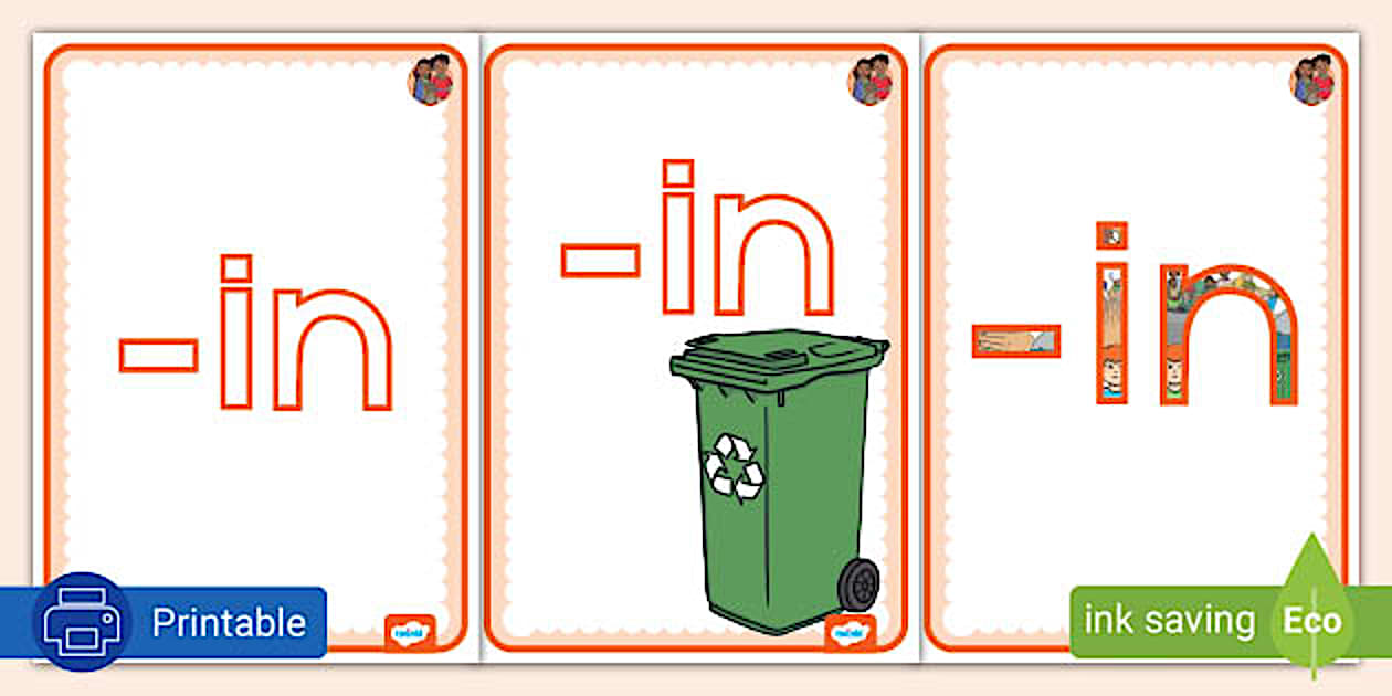 Grade 1 Phonics: -in Sound Poster