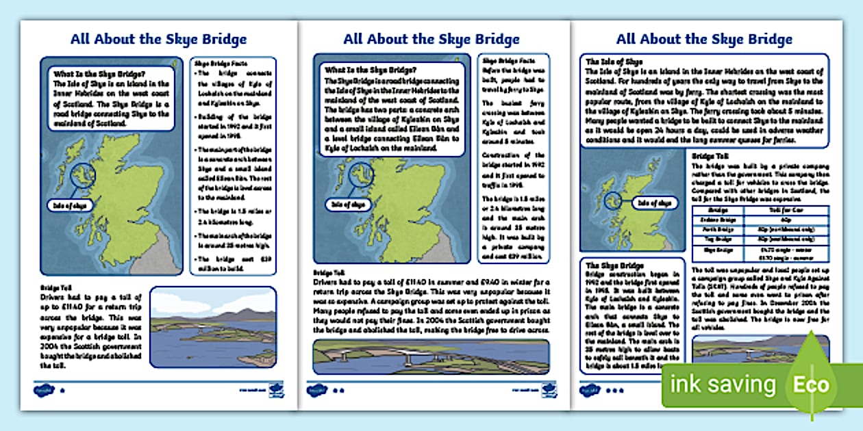 Editable All About the Skye Bridge Fact File - Twinkl