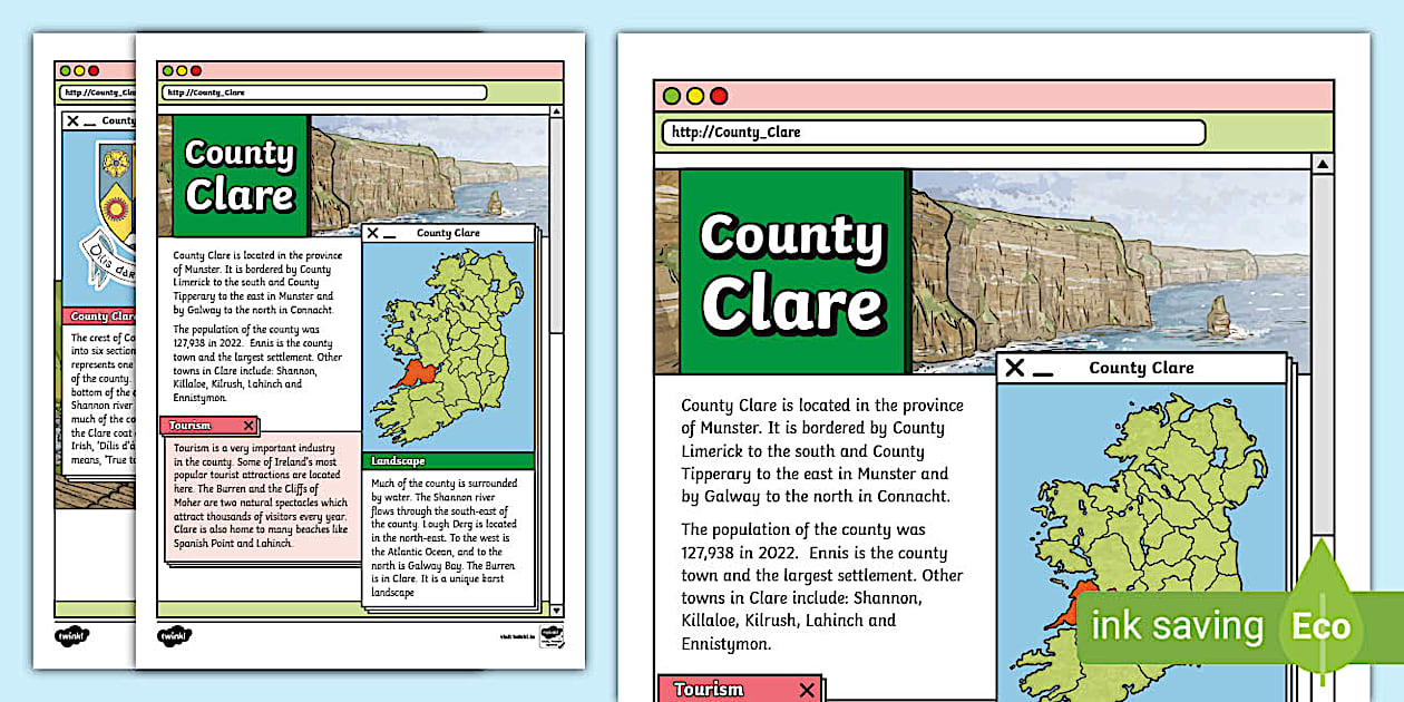 County Clare (Fact File) (teacher made) - Twinkl