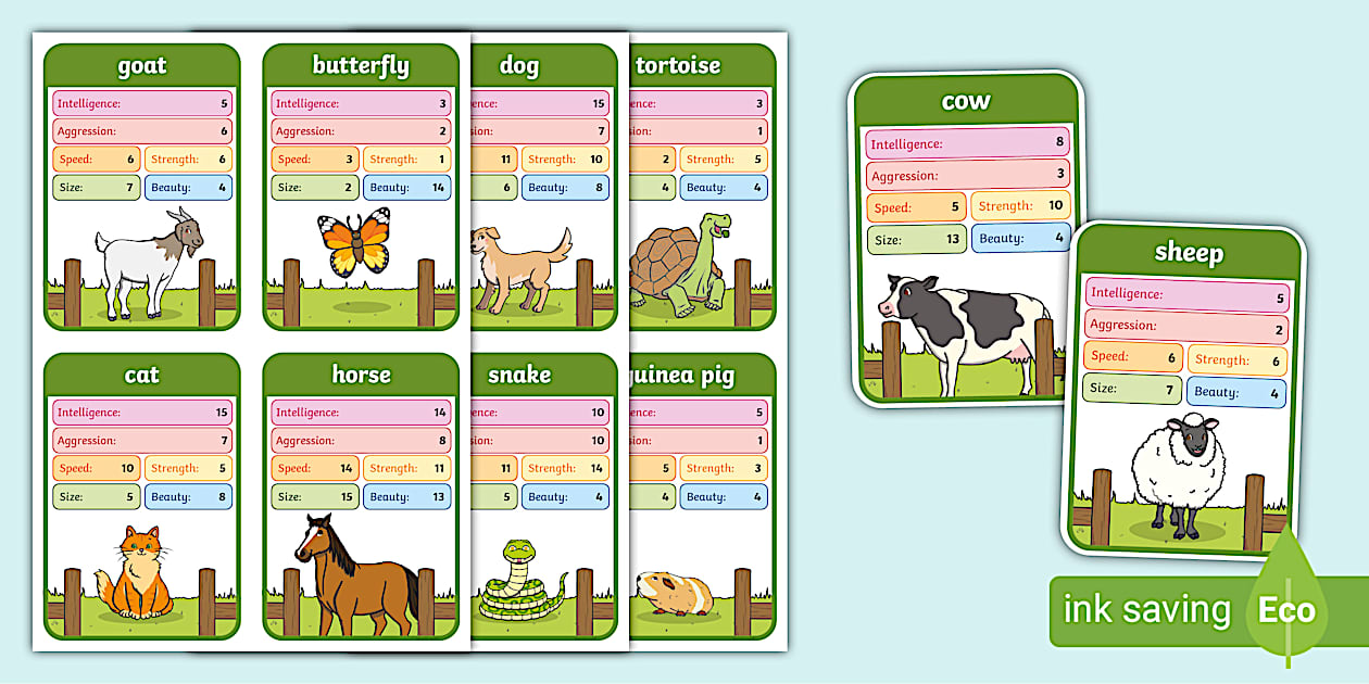Editable Animal Card Game (teacher made) - Twinkl
