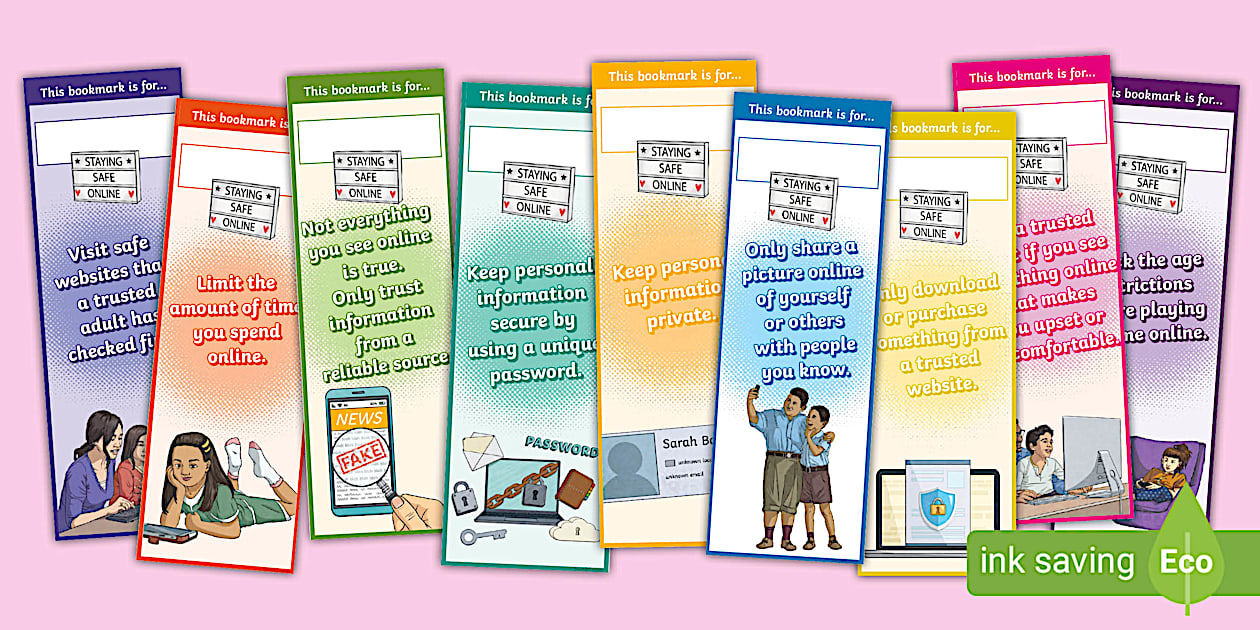 KS2 Online Safety Bookmarks (teacher made) - Twinkl