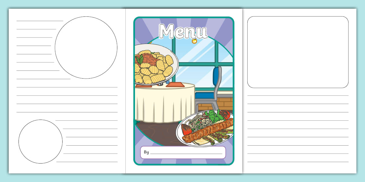 Menu Blank Book Writing Template - Twinkl