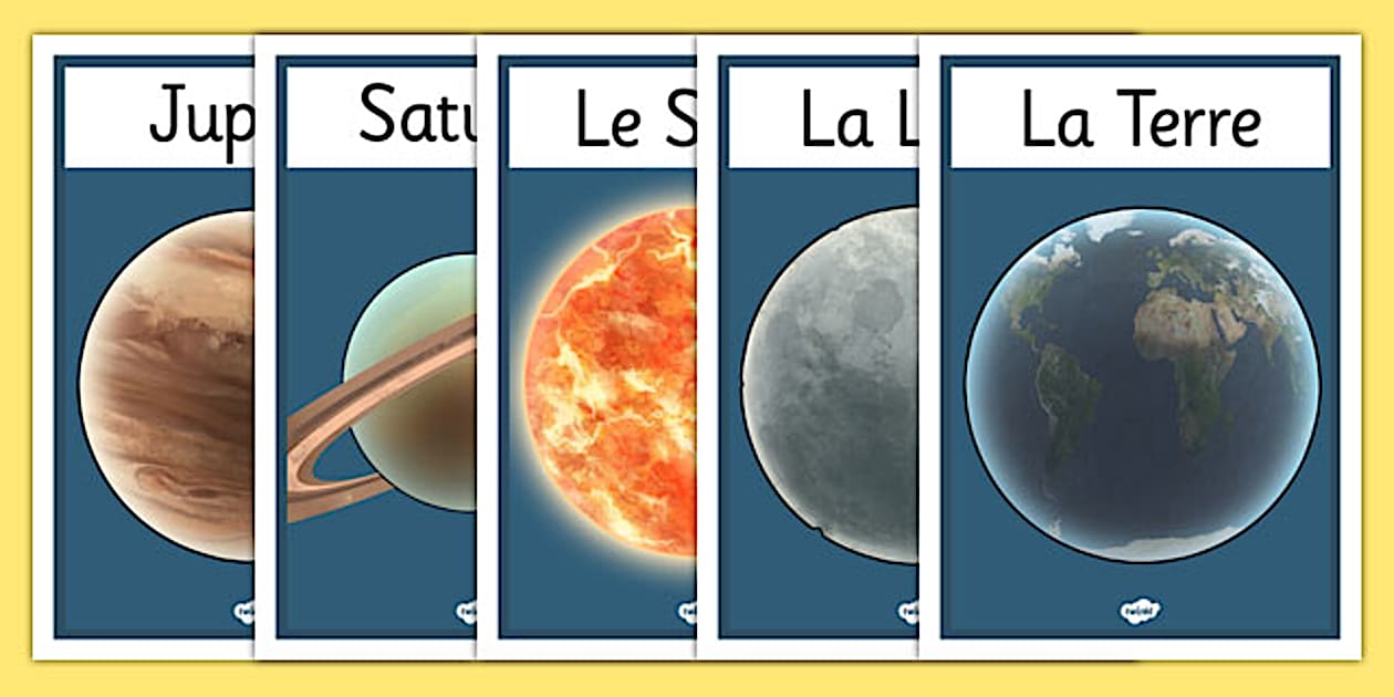 Planets in French - Planets Display Poster French - PlanIt