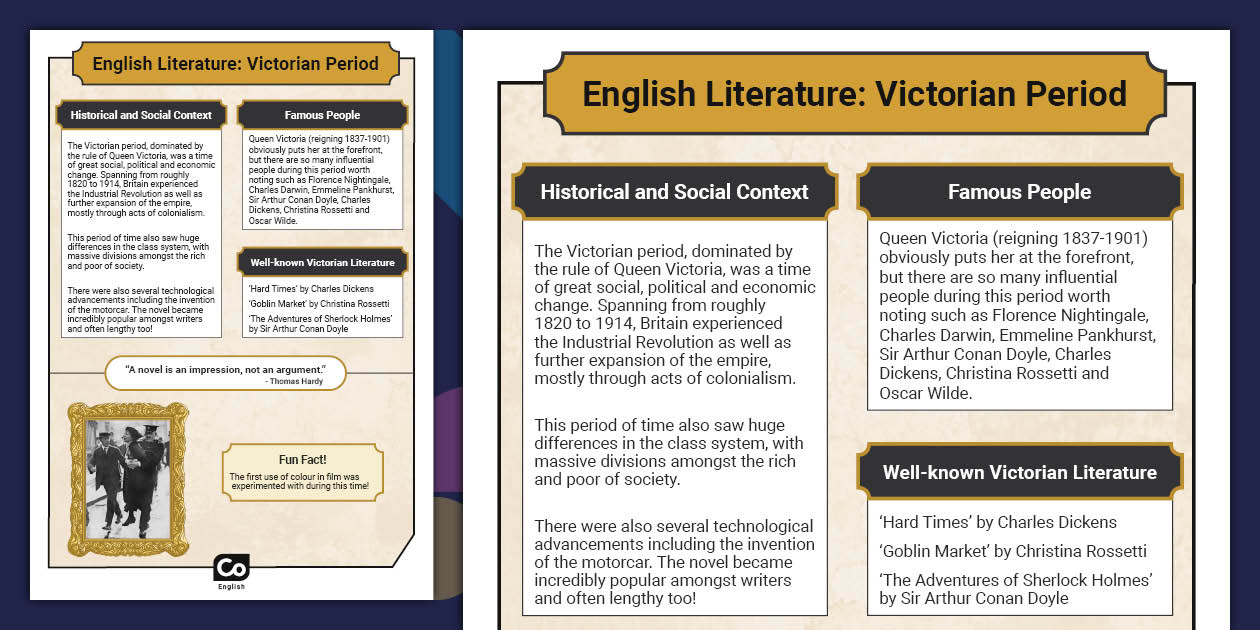 English Literature: Victorian Period Poster - Twinkl