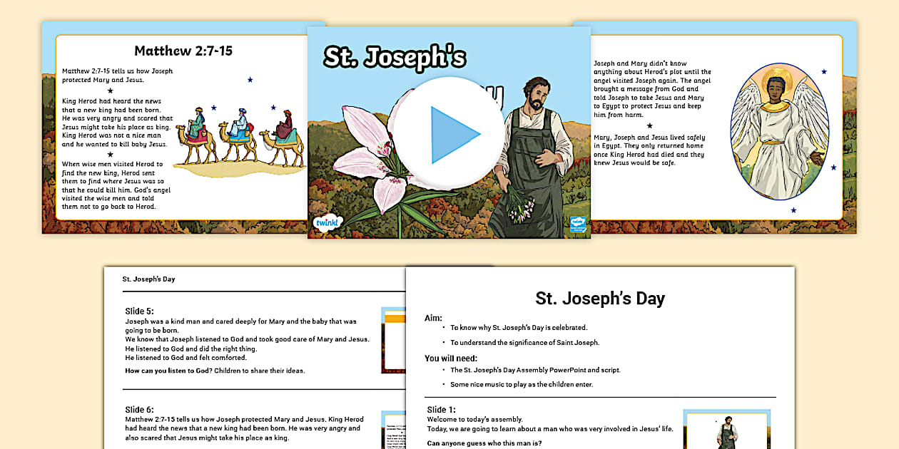 Saint Joseph's Day KS2 Assembly Pack (teacher made) - Twinkl