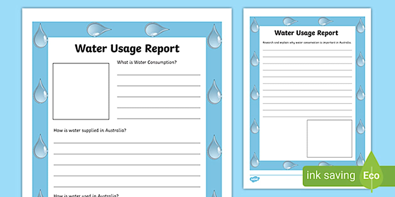 SA Water Wise Report (professor feito) - Twinkl
