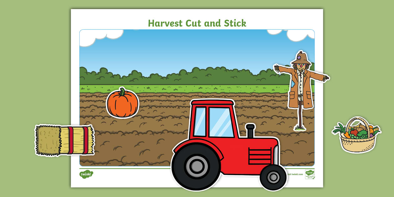 Harvest Cut and Stick Activity | Twinkl (teacher made)