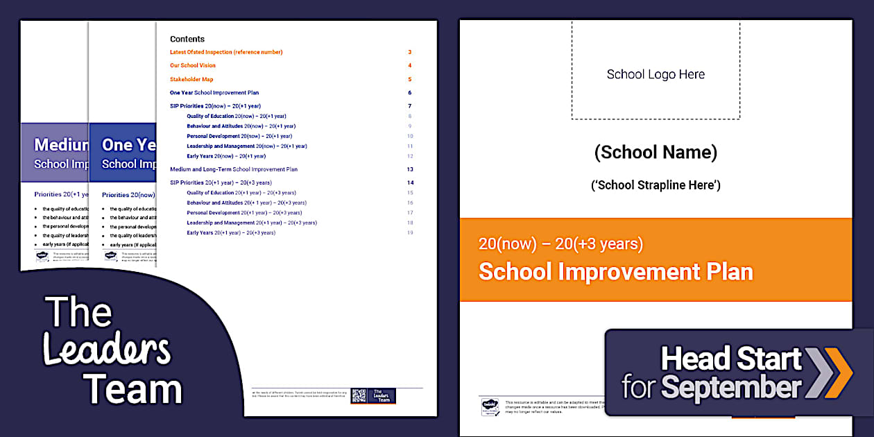 School Improvement Plan | Post-Ofsted Action Plan Template