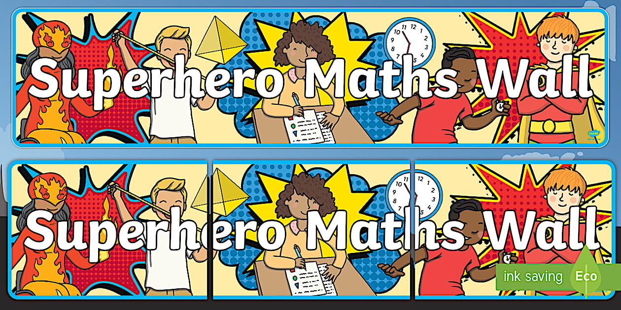 Superhero-Themed Maths Display Banner (teacher made)