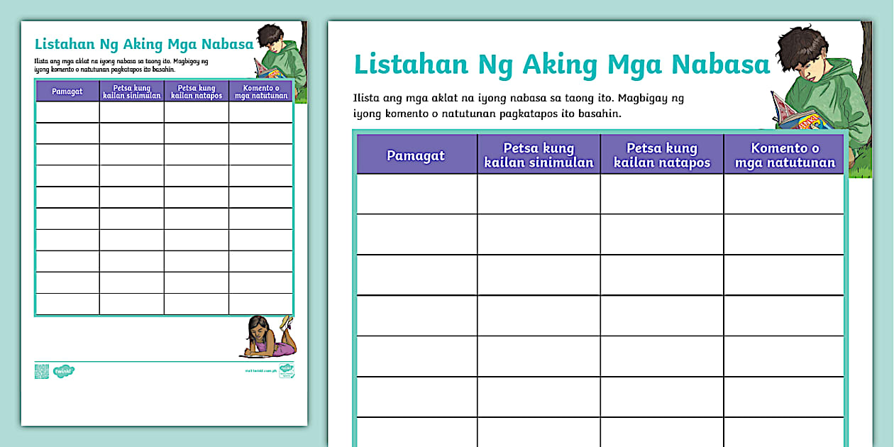 Listahan Ng Aking Mga Nabasa | Philippines | Twinkl