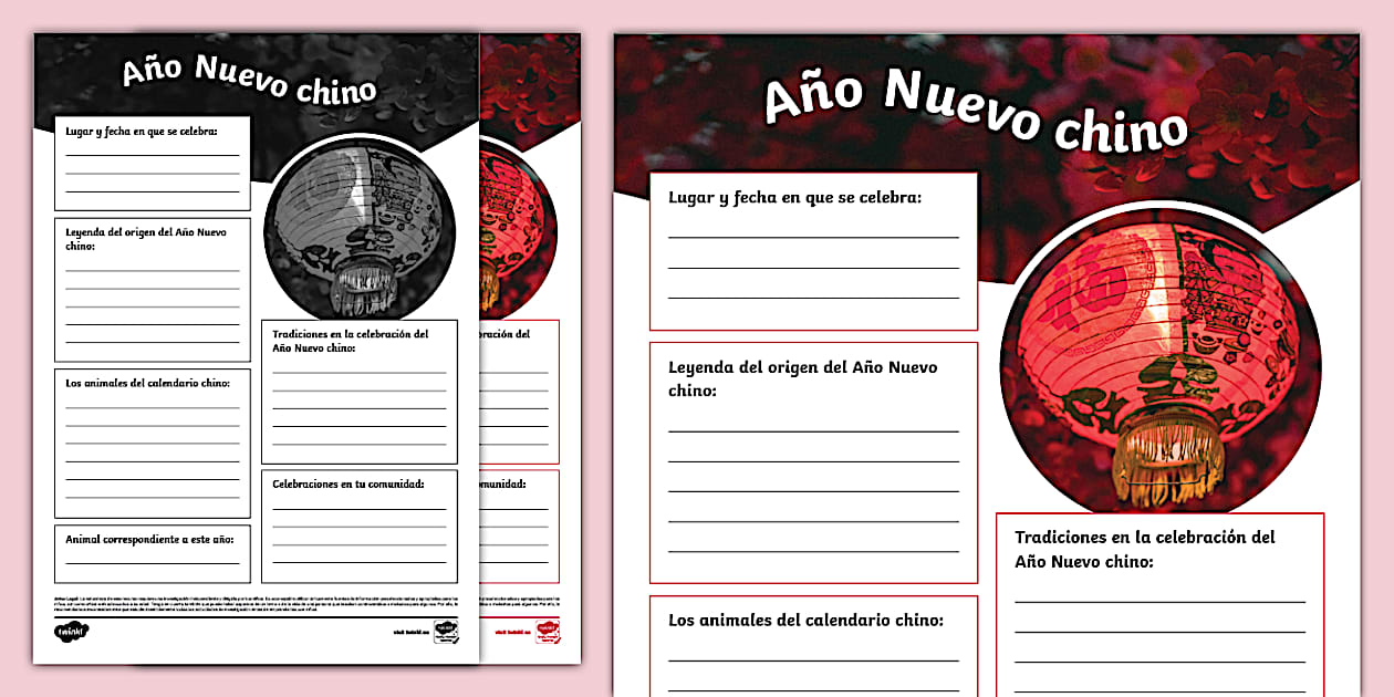 Ficha de investigación: Año Nuevo chino - Twinkl