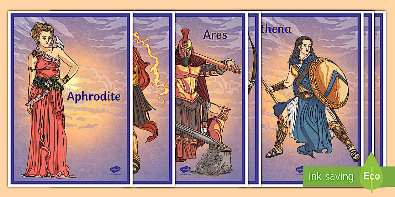 Ancient Greek Gods Display Posters (Teacher-Made) - Twinkl