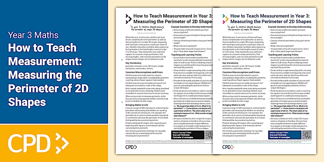 How to Teach Measurement in Year 3: Measuring the Perimeter of 2D Shapes