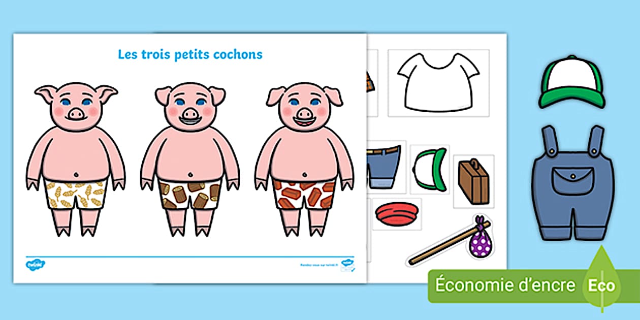 Activité sur les trois petits cochons - Twinkl CA