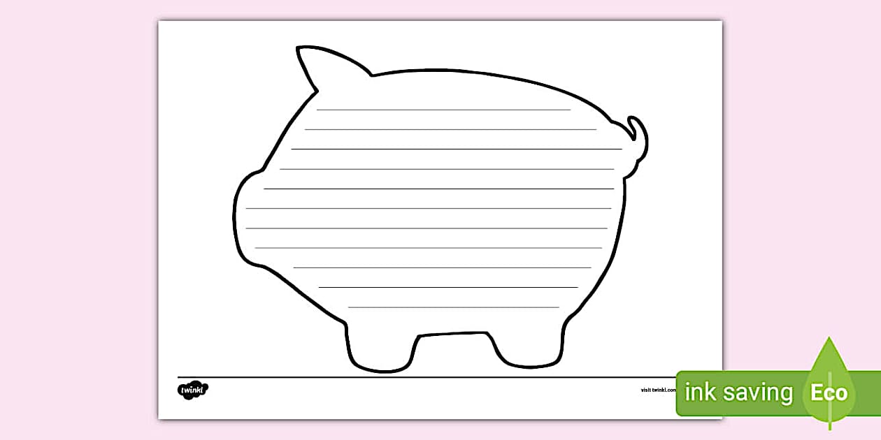 Piggy Bank Writing Frame Template (teacher made) - Twinkl