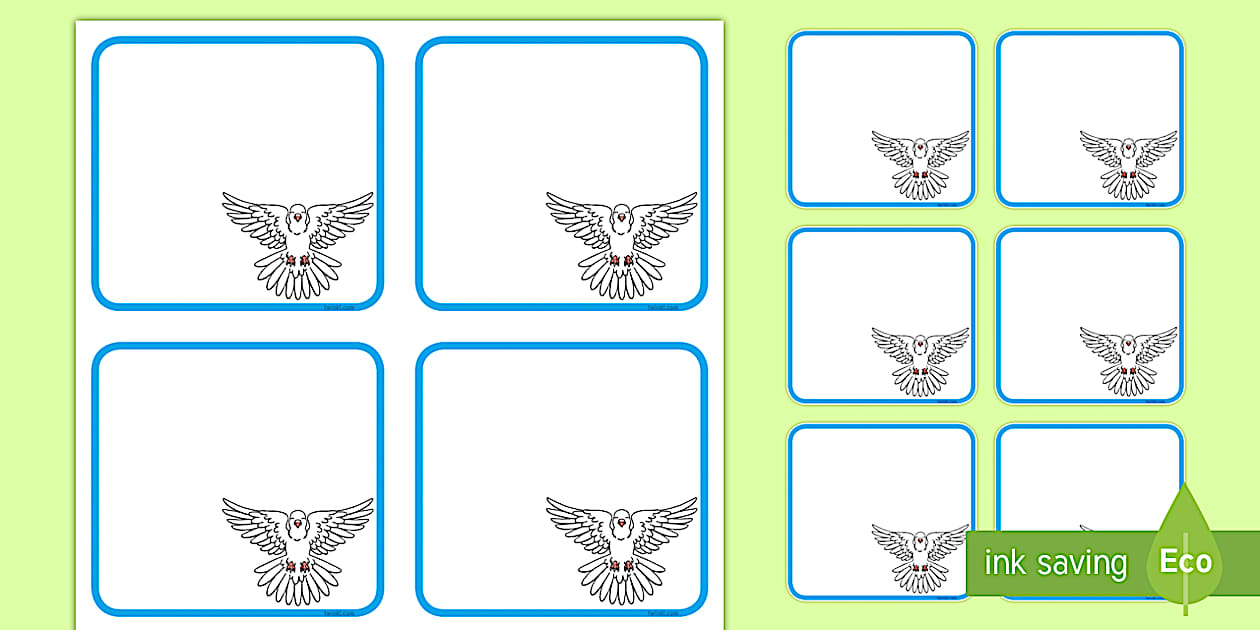 Editable Dove-Themed Square Peg Labels (professor feito)