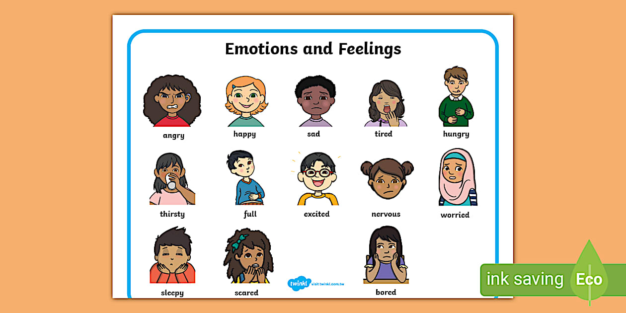 情緒與感覺詞彙單字卡｜Emotions and Feelings Word Mat｜小三小四適用