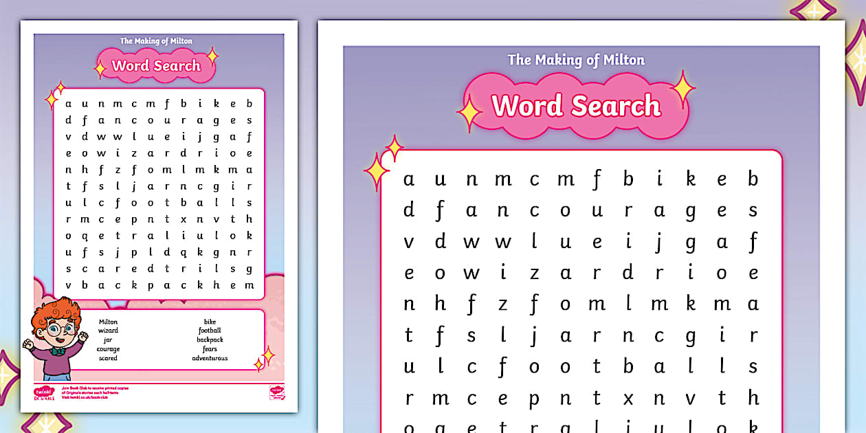 The Making of Milton Word Search (teacher made) - Twinkl