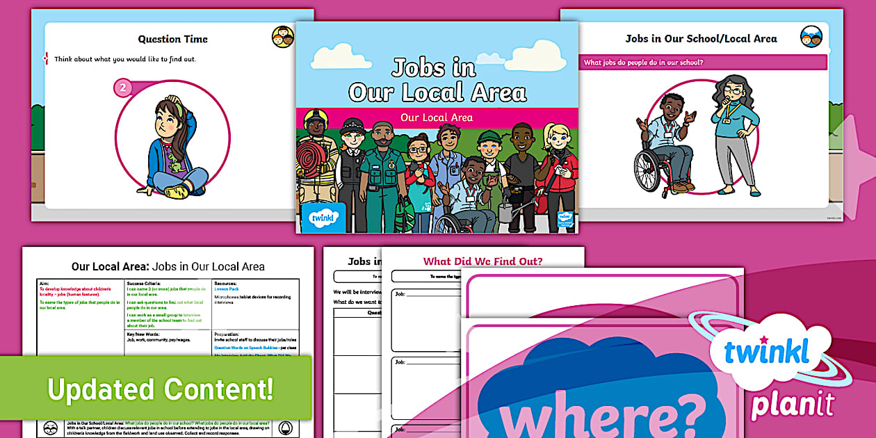 Geography: Our Local Area: Jobs in Our Local Area Year 1 Lesson Pack 5