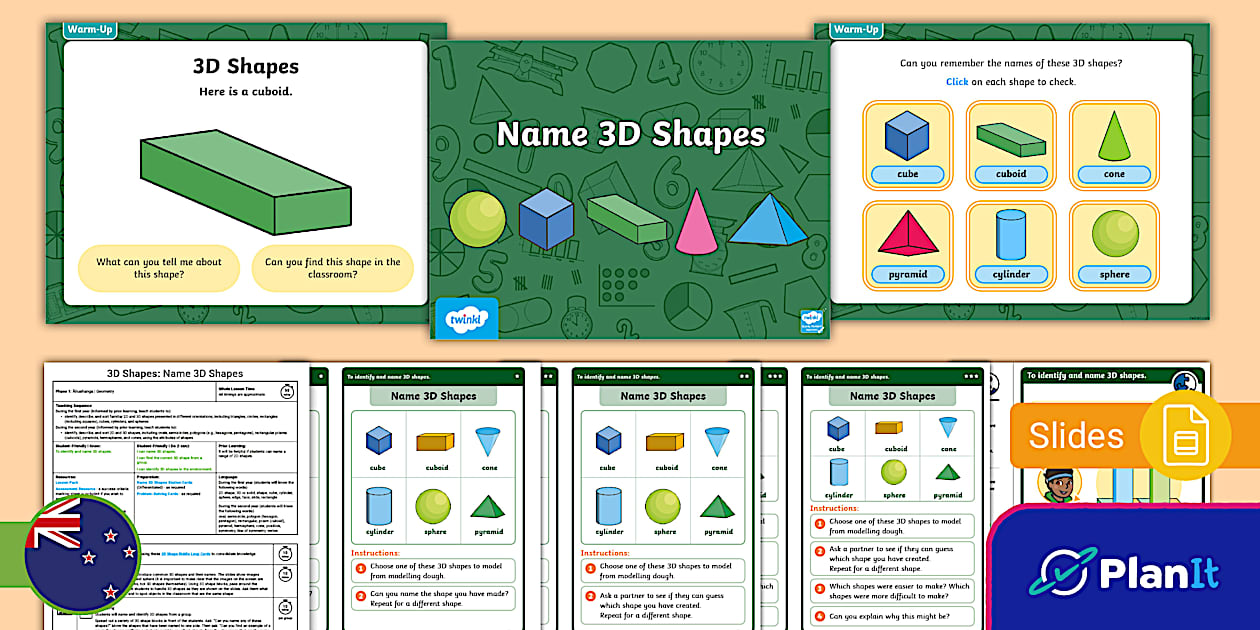 Phase 1 Space: 3D Shapes (Name 3D Shapes) Lesson 1 - Twinkl