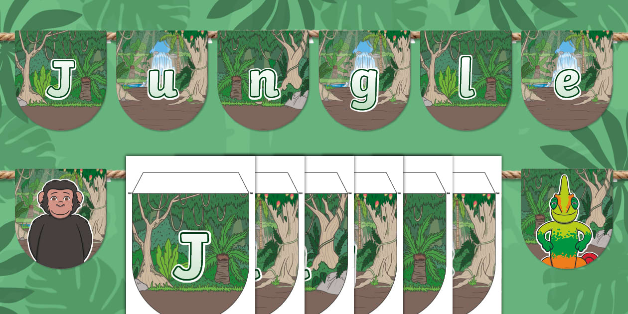 Jungle Display Bunting - Twinkl Topics Display - Twinkl