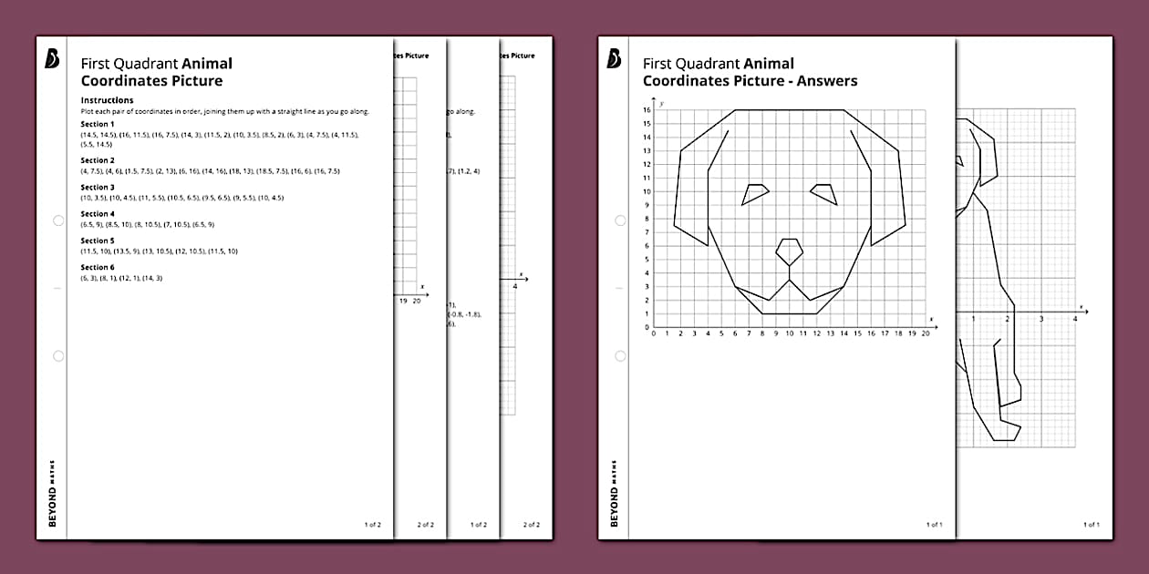 👉 Animal Coordinate Pictures (Decimal Dogs) - Twinkl