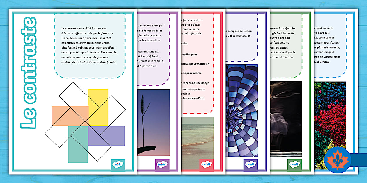 Principles of Design and Elements of Art Poster Set French