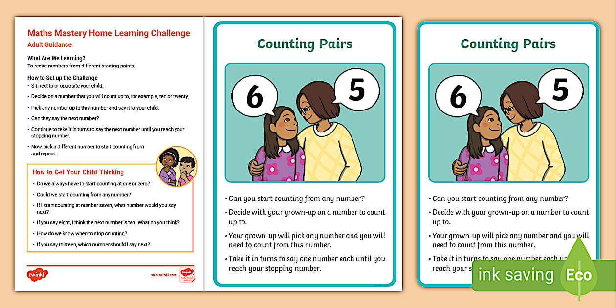 👉 Eyfs Maths Counting Home Learning Challenge Counting Pairs