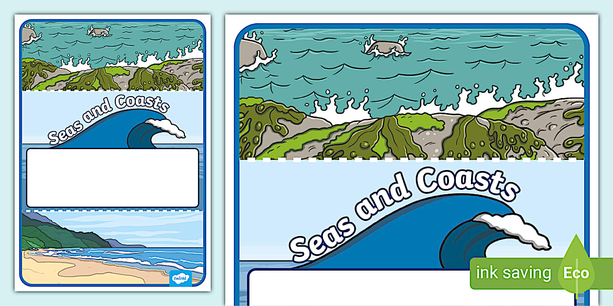 Editable Seas and Coasts Topic Book Cover (teacher made)