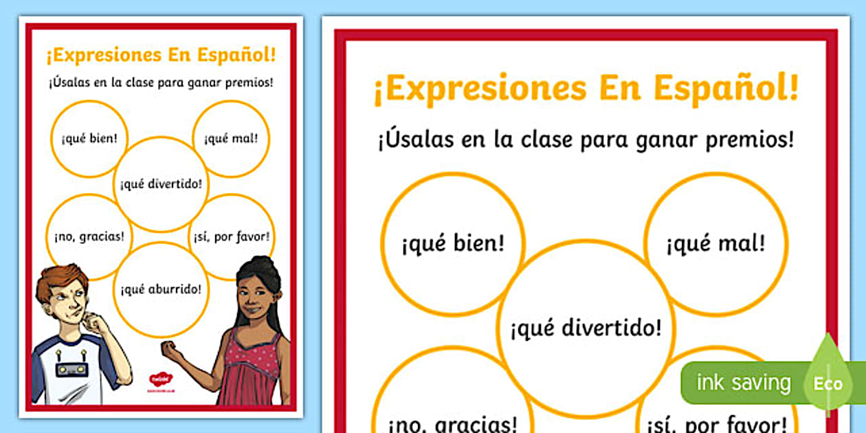 Editable Basic Spanish Expressions Display Poster - Twinkl
