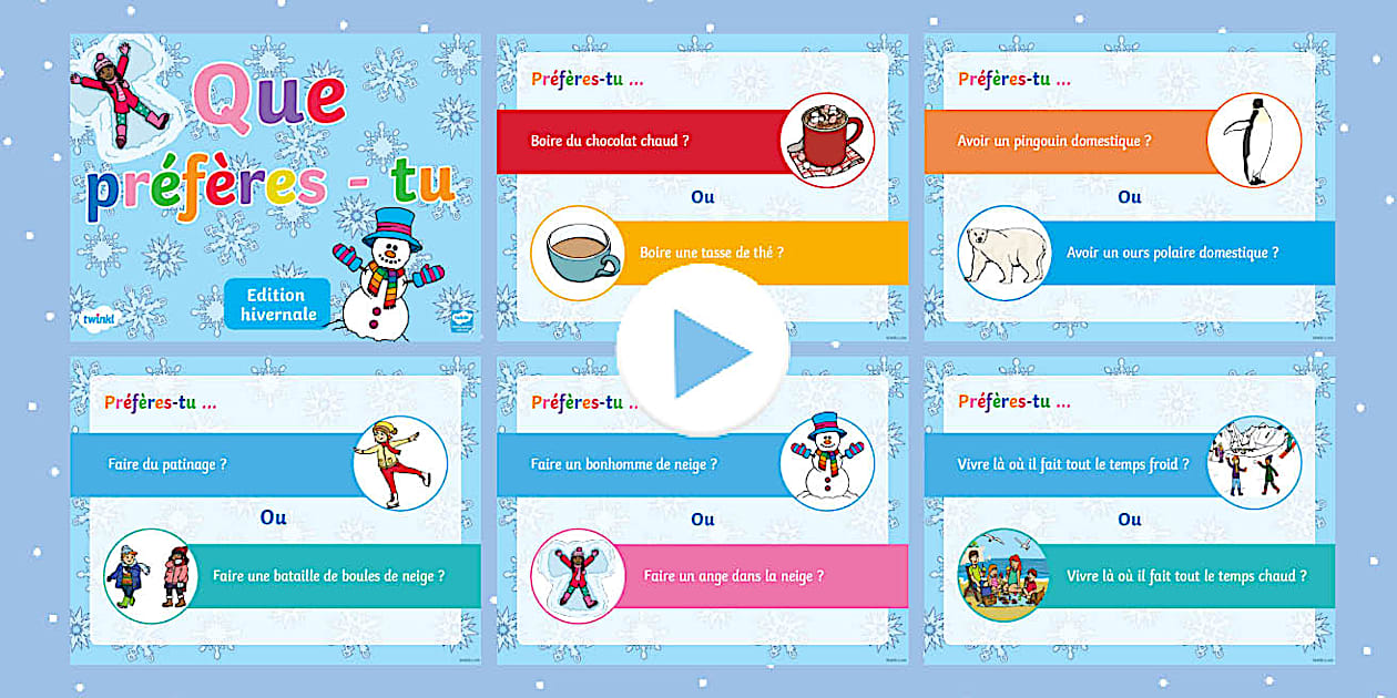 Que préfères-tu ? Edition hivernale (teacher made)