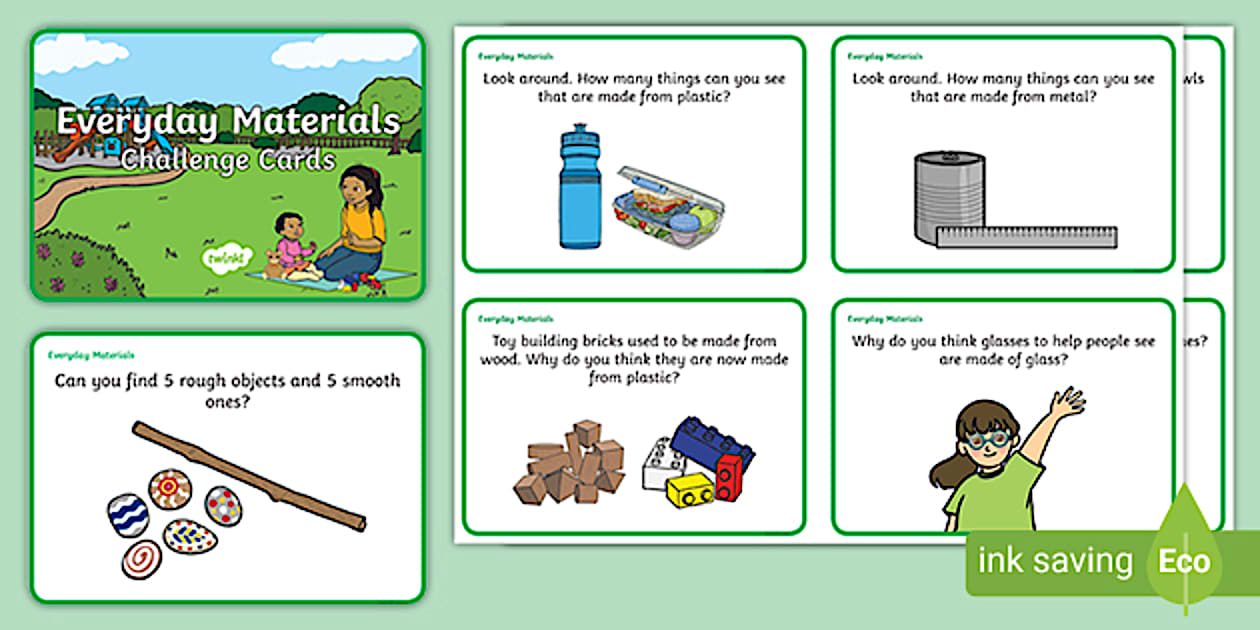 Everyday Materials Challenge Cards (teacher made) - Twinkl