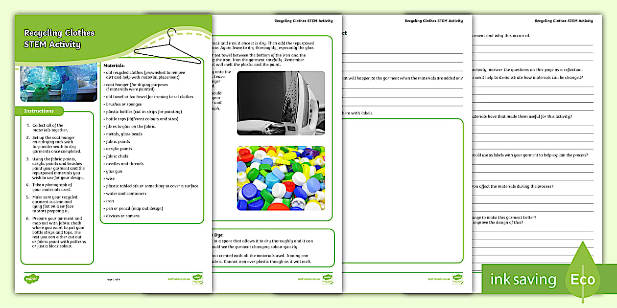 Recycled Clothes STEM Activity (teacher made) - Twinkl
