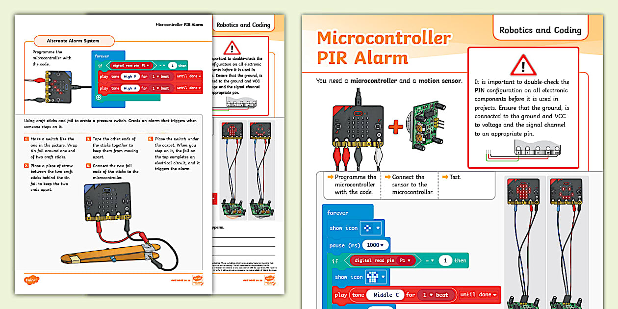 Robotics and Coding - PIR Alarm (teacher made) - Twinkl Robotics and Coding - PIR Alarm (teacher made) - Twinkl