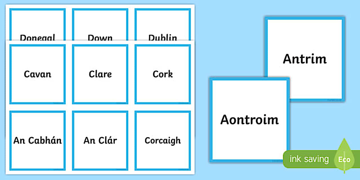 Ireland Counties Matching Cards - Twinkl
