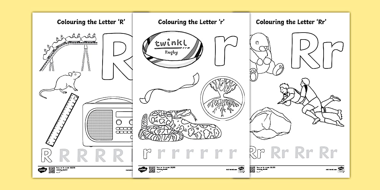 Editable Letter 'r' Colouring Pages (professor feito)