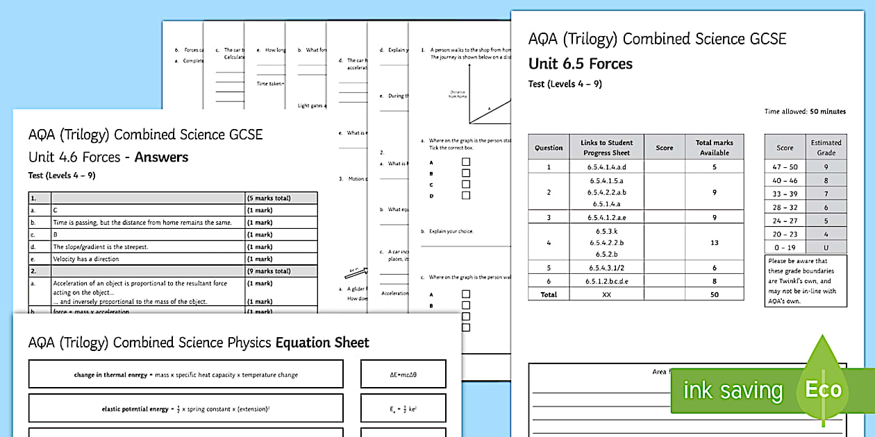 AQA Style Physics (Combined): Unit 5 Forces - Twinkl