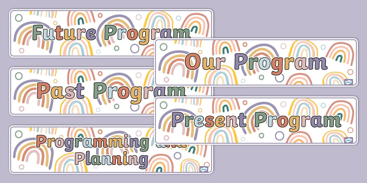 Muted Rainbow Theme Programming Display Banners - Twinkl