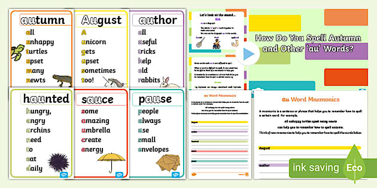 KS1 Mnemonics For Spelling: How Do You Spell Autumn?