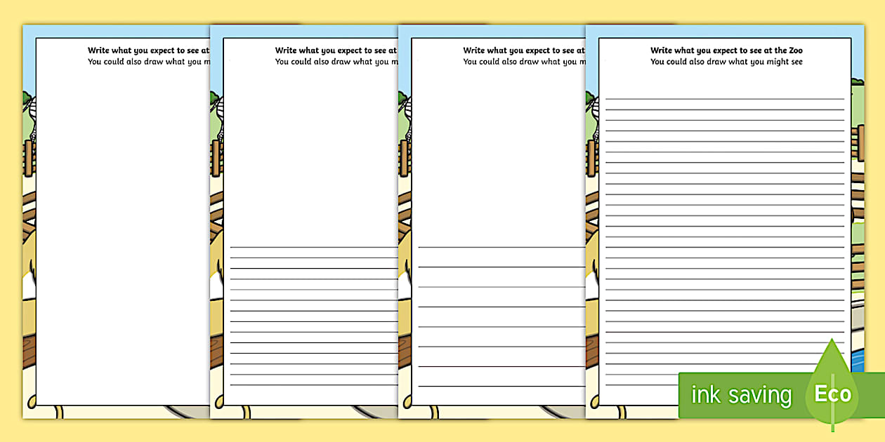 Editable Zoo Trip Themed Writing Frames - Twinkl