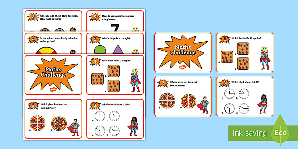 Year 1 Maths Challenge Cards (teacher made) - Twinkl