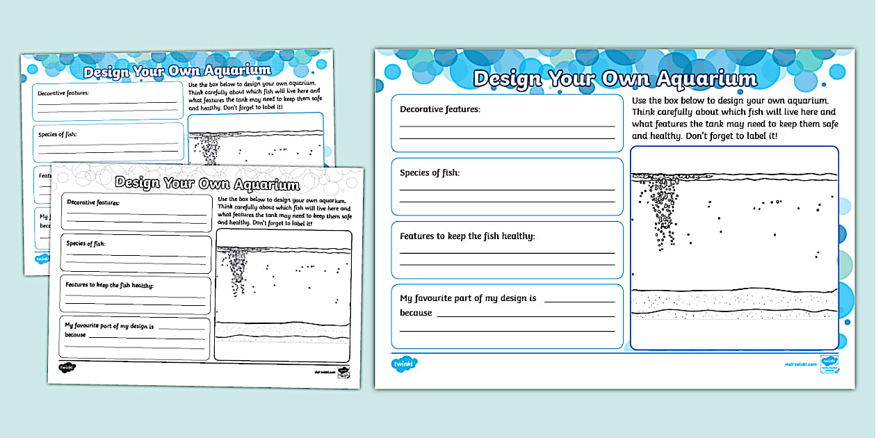 Design Your Own Aquarium Worksheet (teacher made) - Twinkl