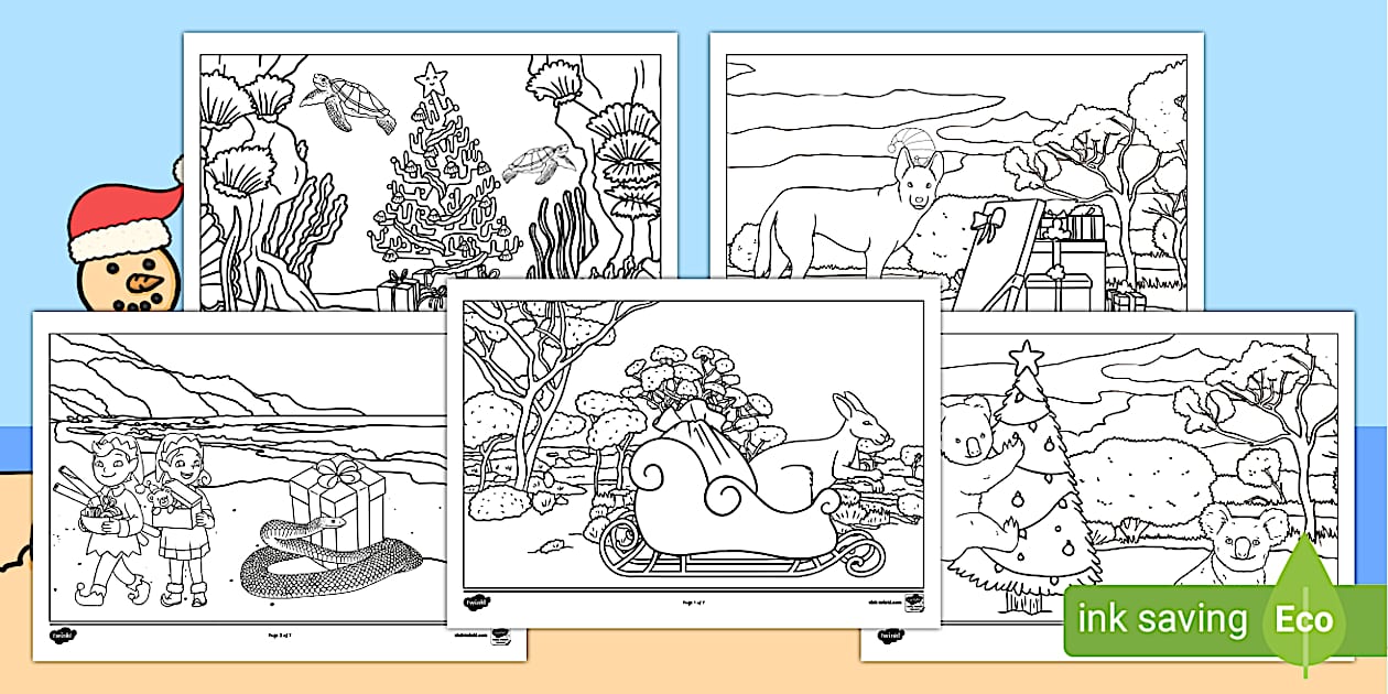 Australian Animal Christmas Colouring Shets (teacher made)