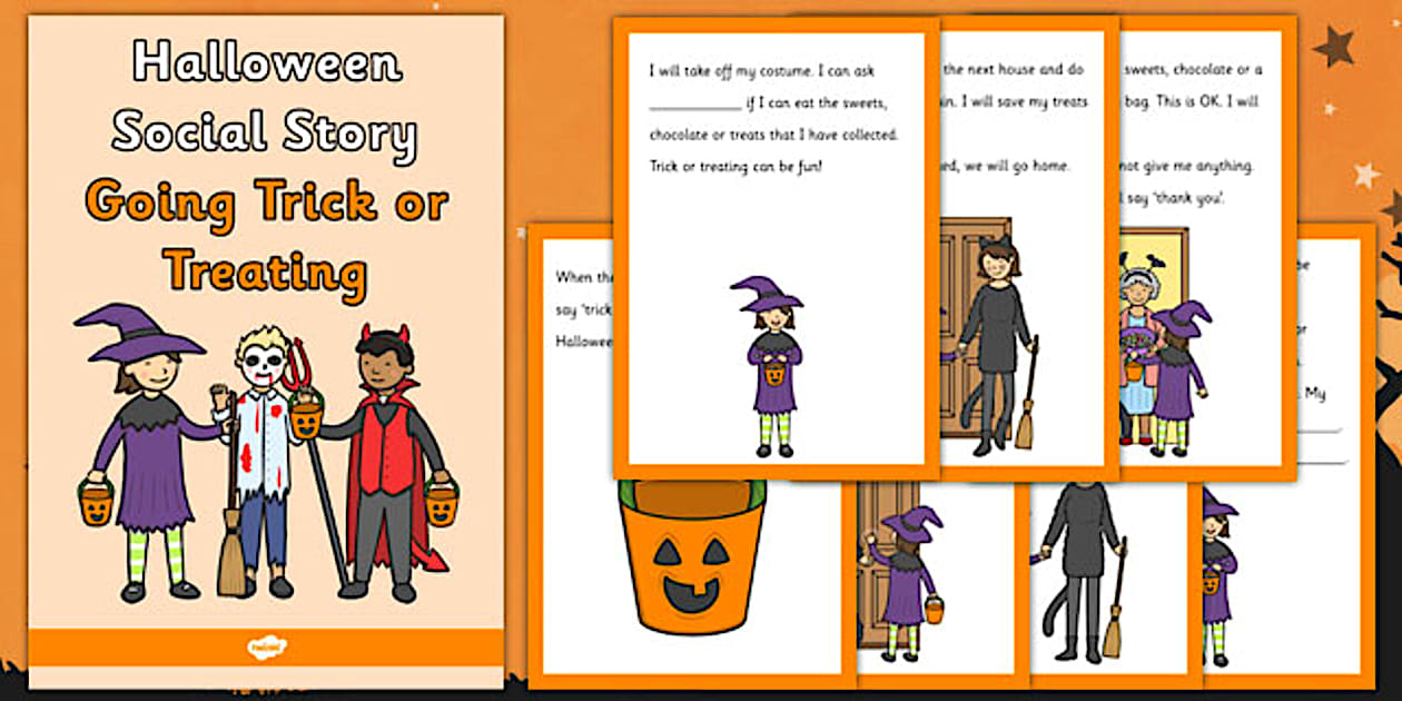 Editable Halloween Social Situation Going Trick or Treating