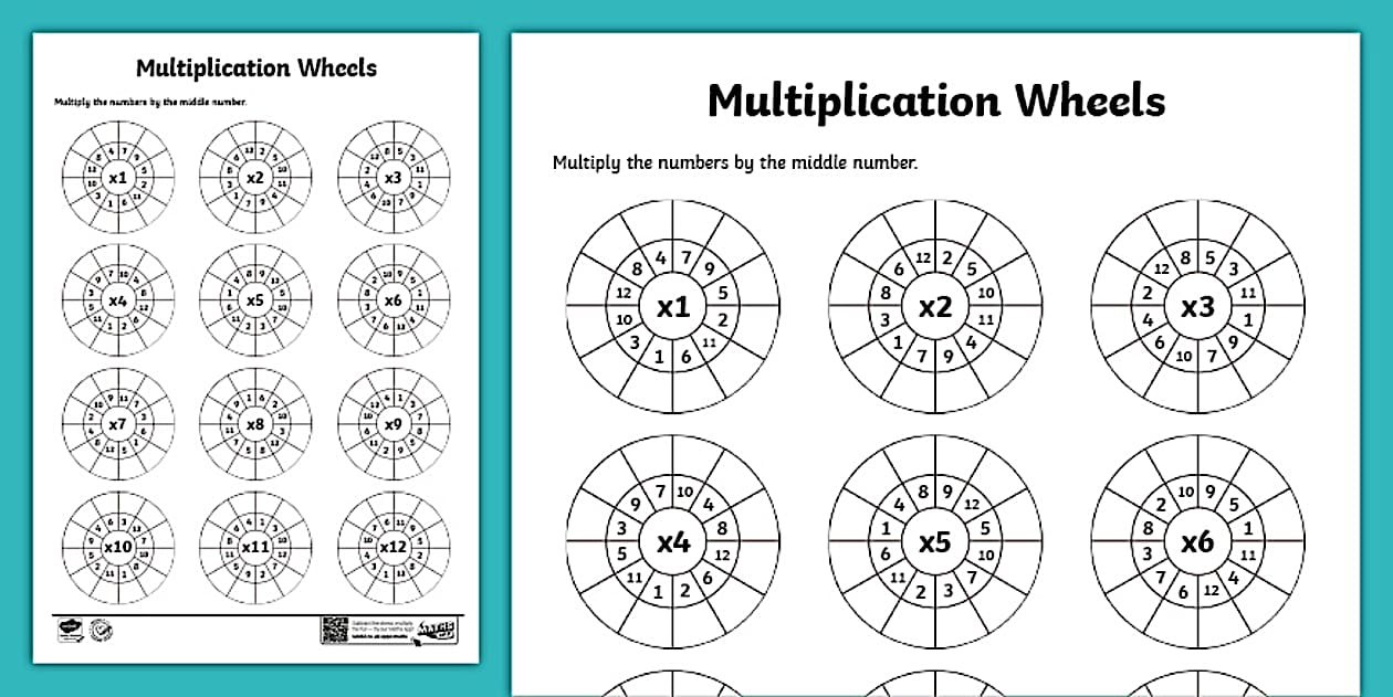 Multiplication Wheel Worksheet - Maths - KS2 - Twinkl