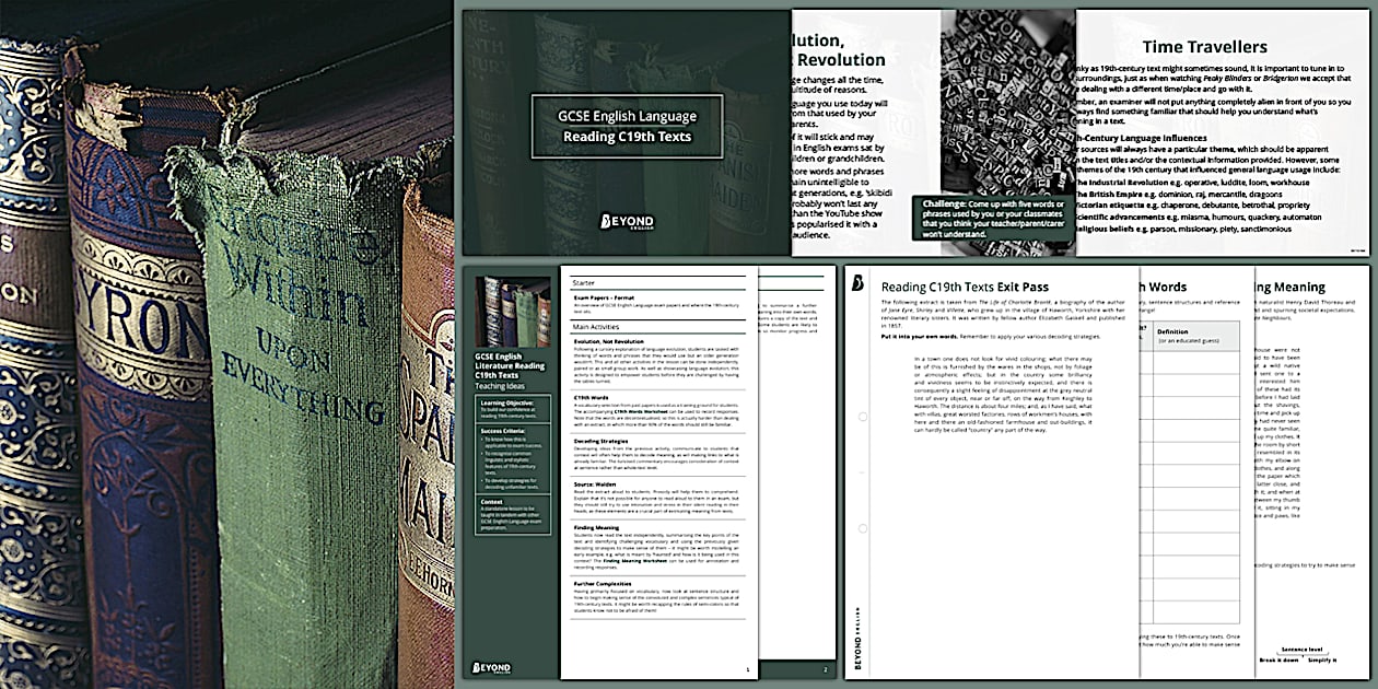 GCSE English Language Reading C19th Texts Lesson Pack